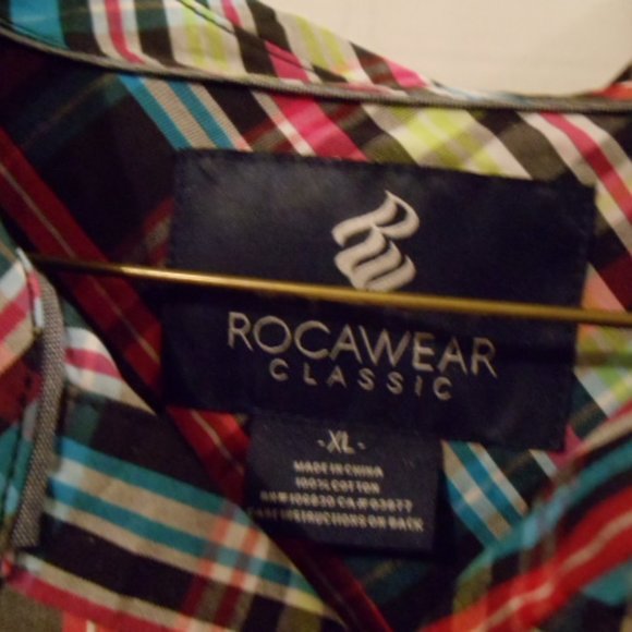 Rocawear | Shirts | Mens Rocawear Xl Ss Button Down Shirt Plaid Raya | Poshmark